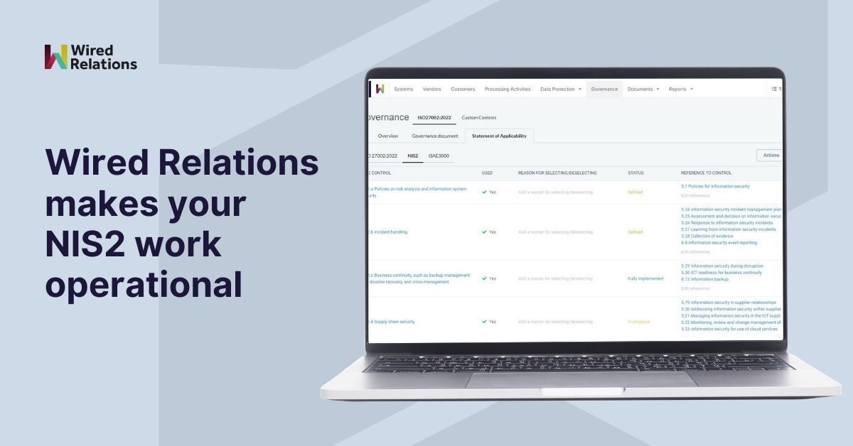 Intuitive solution for NIS2 handling | Wired Relations